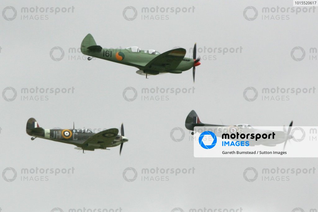 A Supermarine Spitfire Flypast To Celebrate The 70th Birthday Of This