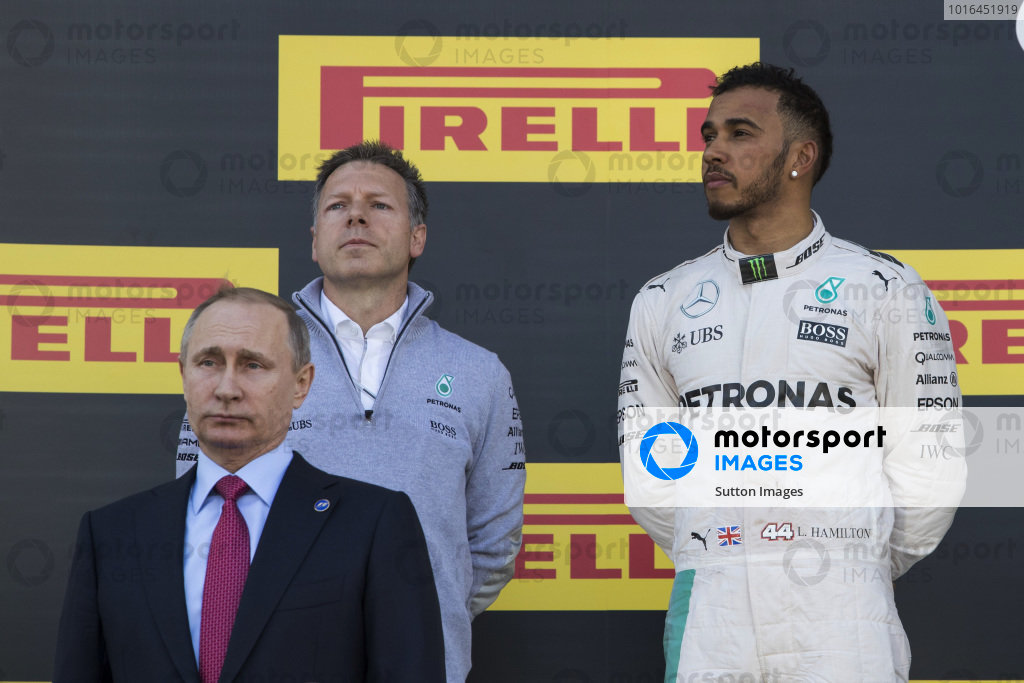 Vladimir Putin (RUS), President of Russia and Lewis Hamilton (GBR ...